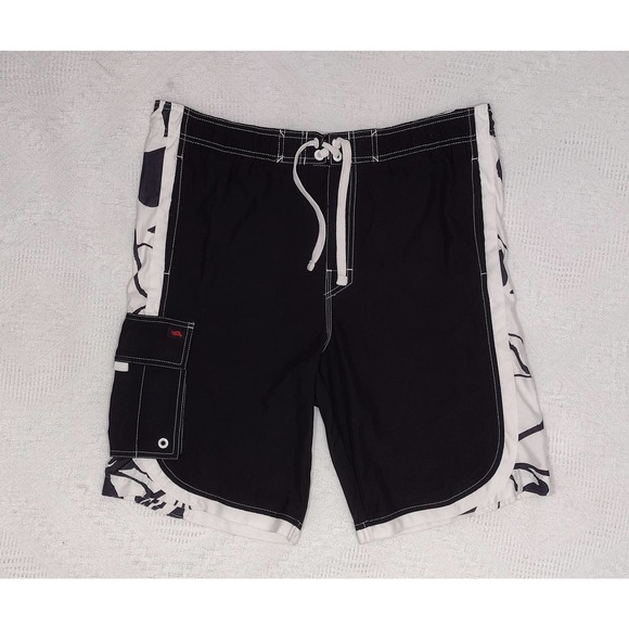 Tony Hawk | Swim | Tony Hawk Swim Trunks Medium 38 36 Black White Cargo ...